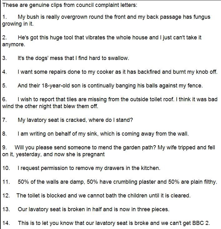 funny complaints